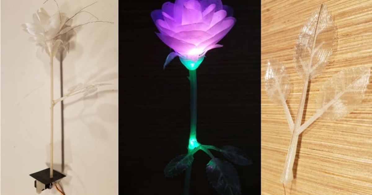 3D Printed Rose Blossoms and Lights Up When Touched | All3DP