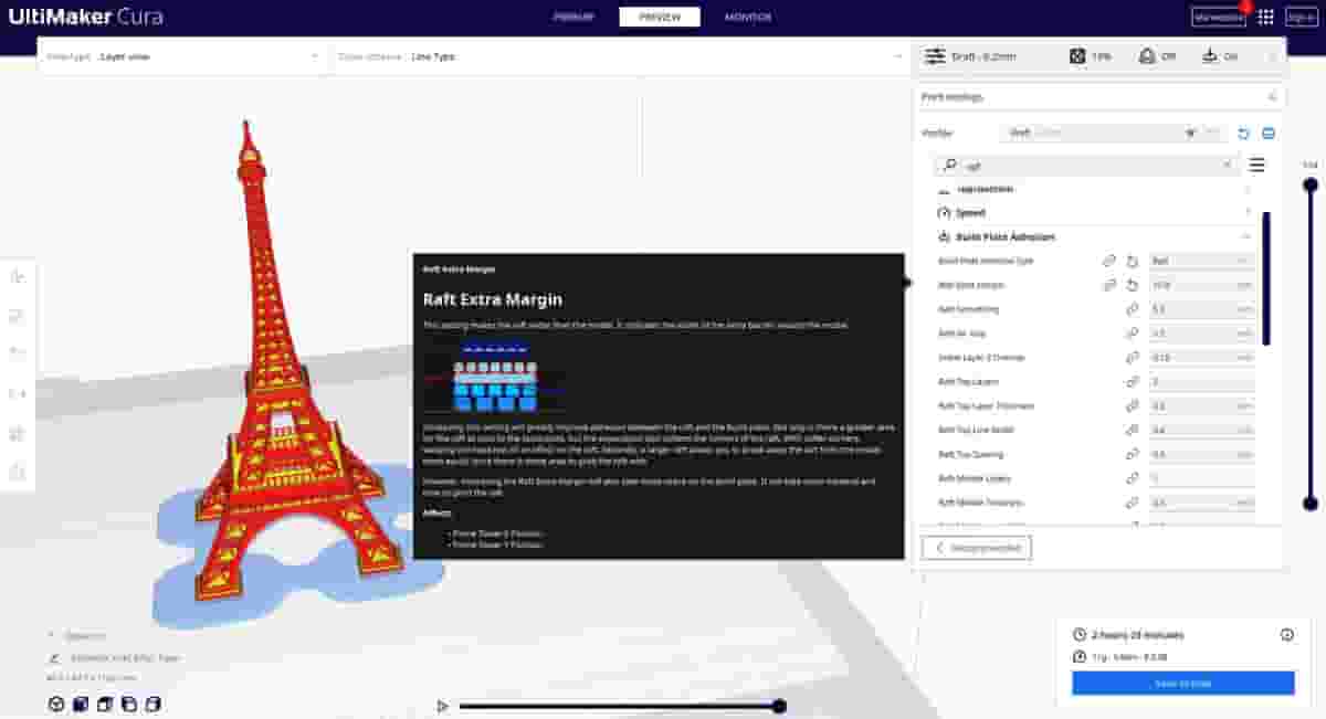 how to make a raft in cura