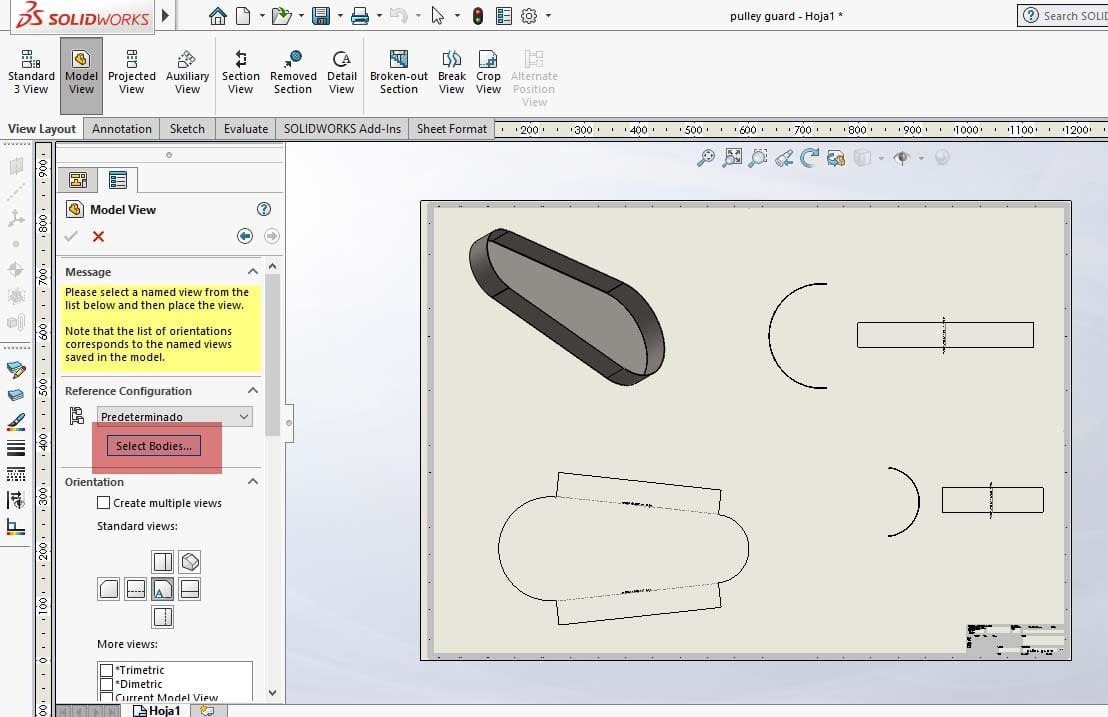 partial auxiliary view solidworks