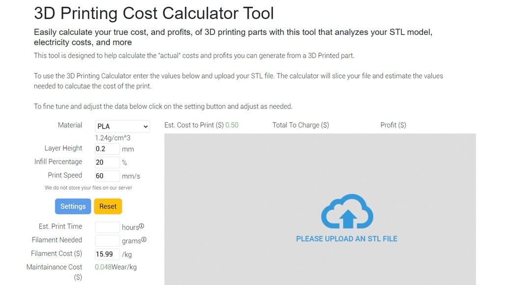 3d printer hourly rate