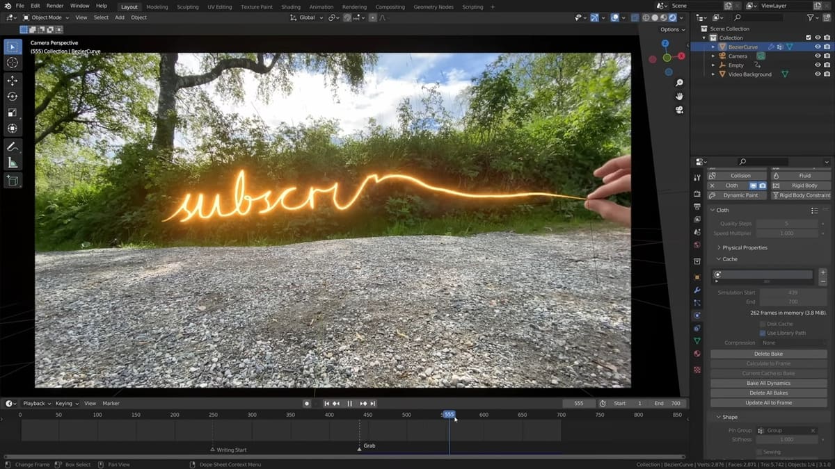 blender chrome text effect