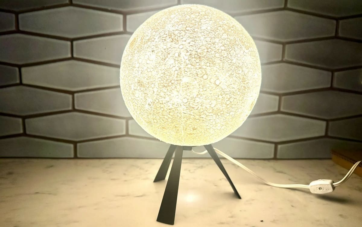 3d texture moon lamp